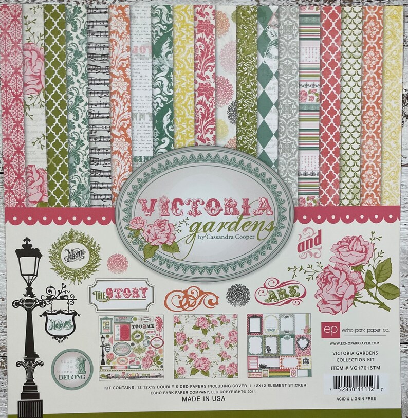 Victoria Garden Collection Scrapbook Paper Kit 12x12 - Etsy