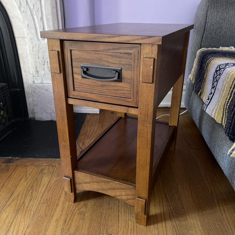 Wood End Table 1 Drawer - Etsy