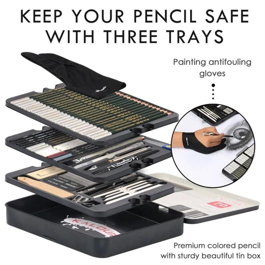 Sketching Pencil Set 70/83pcs Professional Drawing Kit Ideal for ...