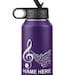 Custom Music Note With Name Water Bottle/music Teacher Water Bottle ...