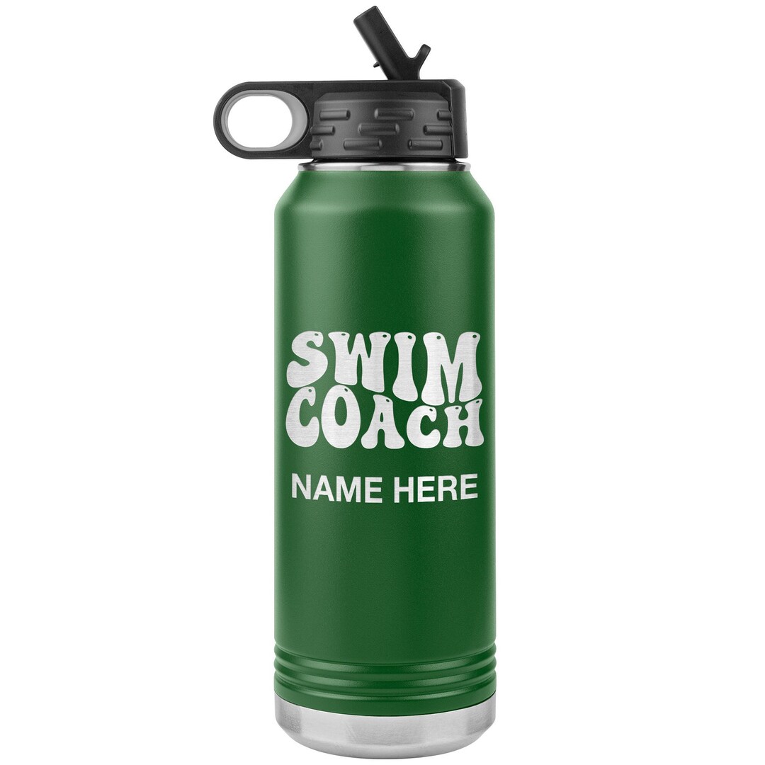 Personalized Swim Coach Water Bottle | Laser Etched Stainless Steel ...