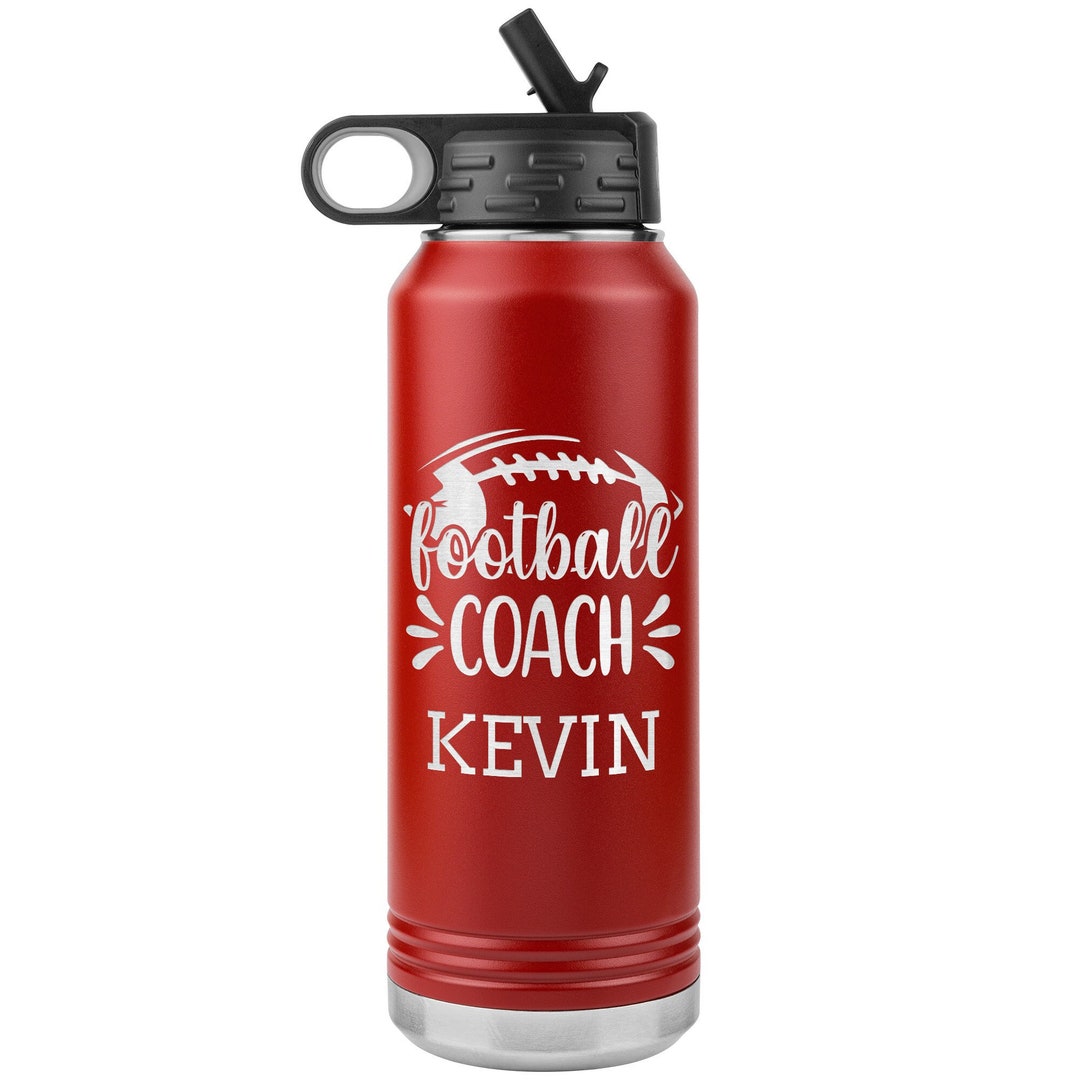 Personalized Football Coach With Name Water Bottle | Insulated Water ...