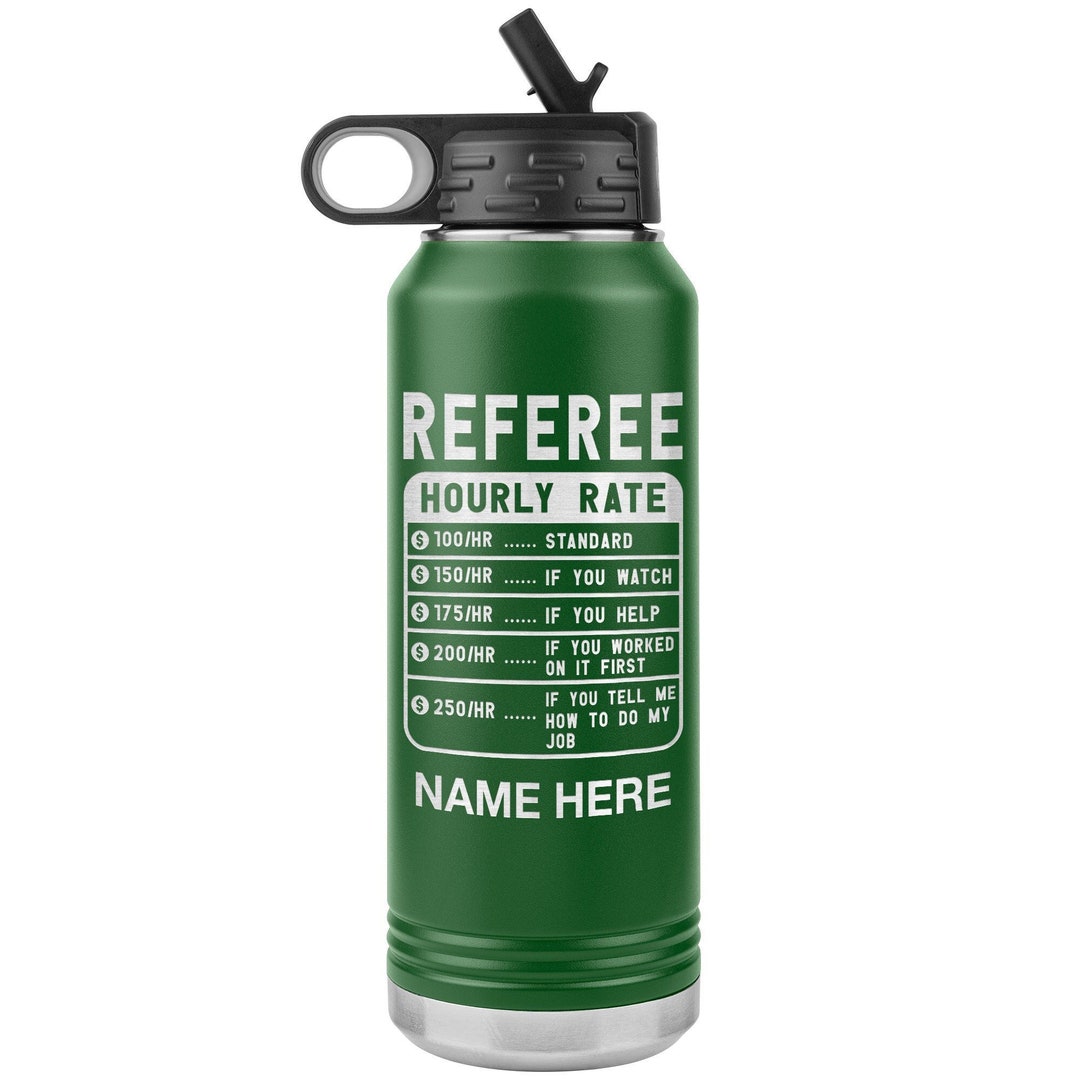 Referee Water Bottle, Water Bottle for Referee, Referee Tumbler Travel ...