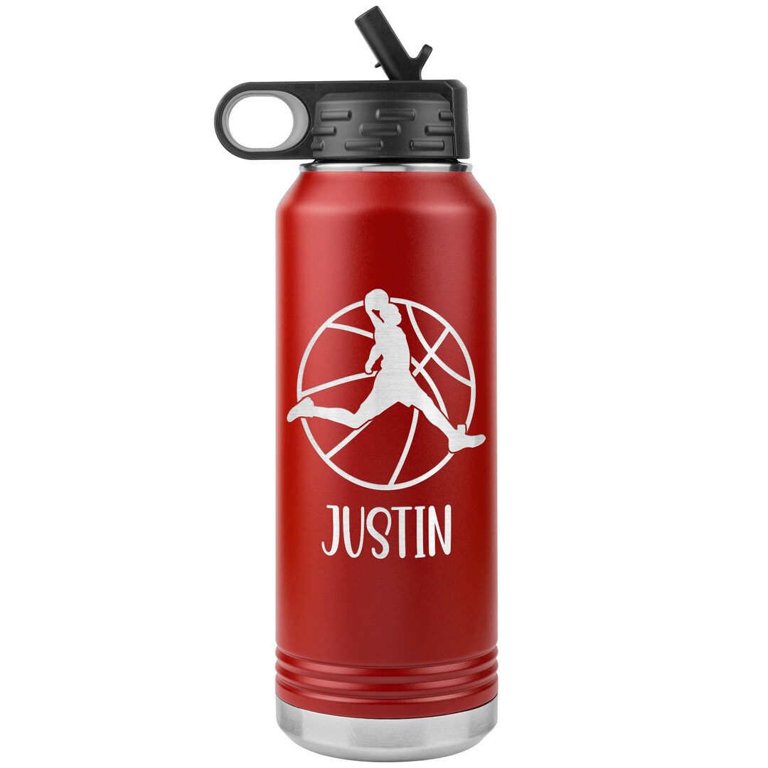 Custom Basketball Coach Water Bottle | 32oz Insulated Stainless Steel ...