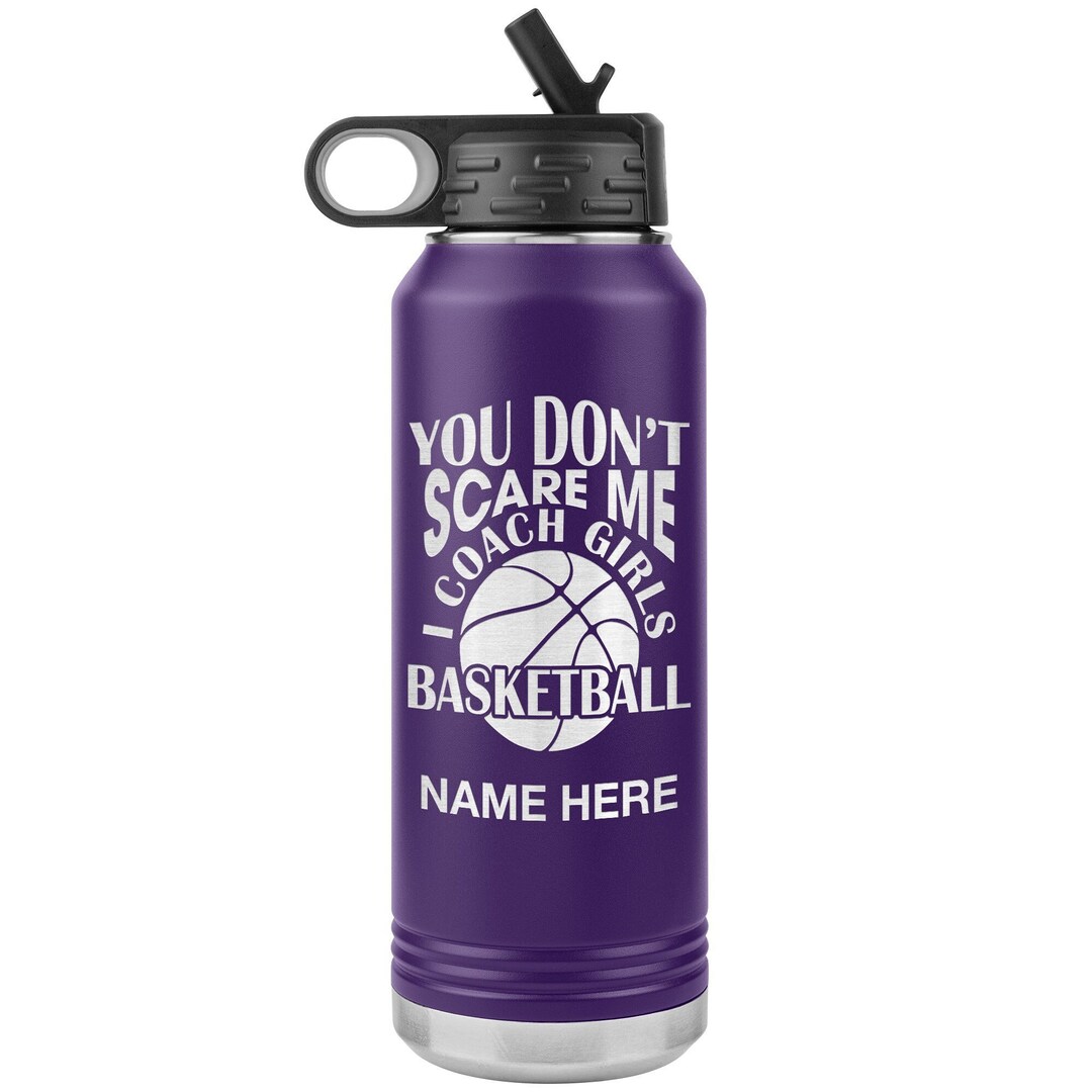 Custom Basketball Coach Water Bottle | 32oz Insulated Stainless Steel ...