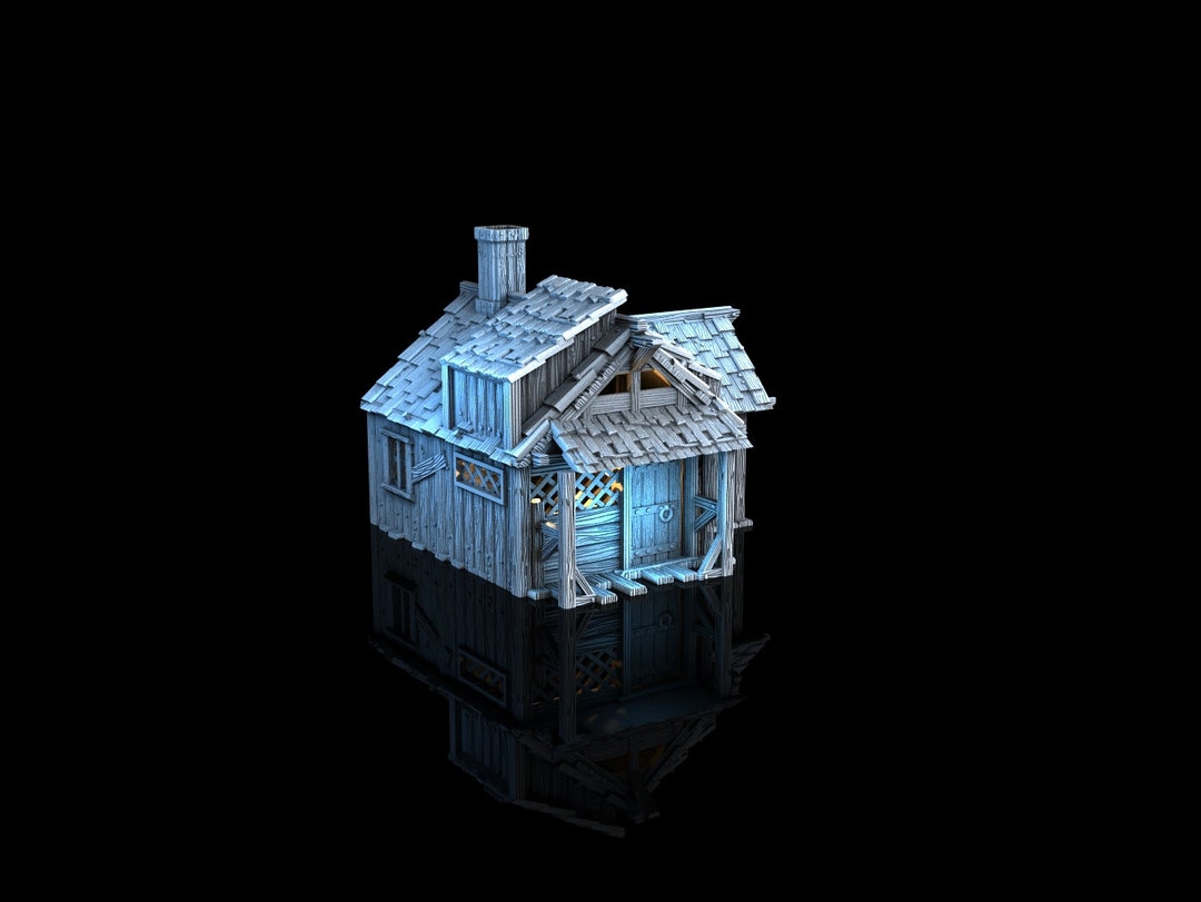 28mm/32mm Wood Hut House Building Scatter Terrain for Dungeons and ...