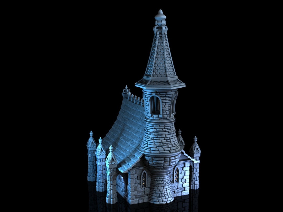 3D Printed Fantasy Church: Medieval Chapel for D&D, Wargaming (28/32mm ...