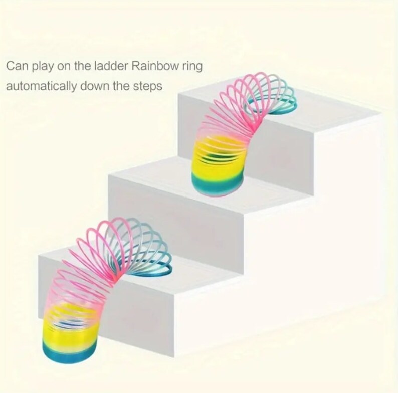 Plastic Rainbow Magic Spring Coil Toy Magic Colorful Circle Coil Kids ...