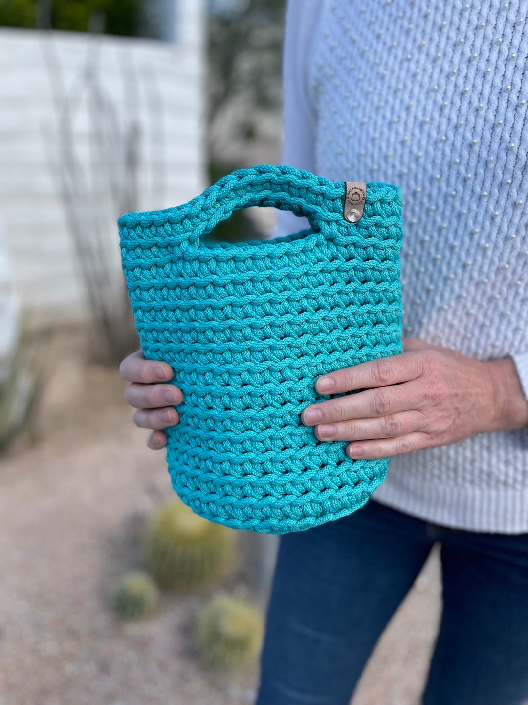 Tote Bag Handmade Modern Mini Crochet Tote Bag - Etsy