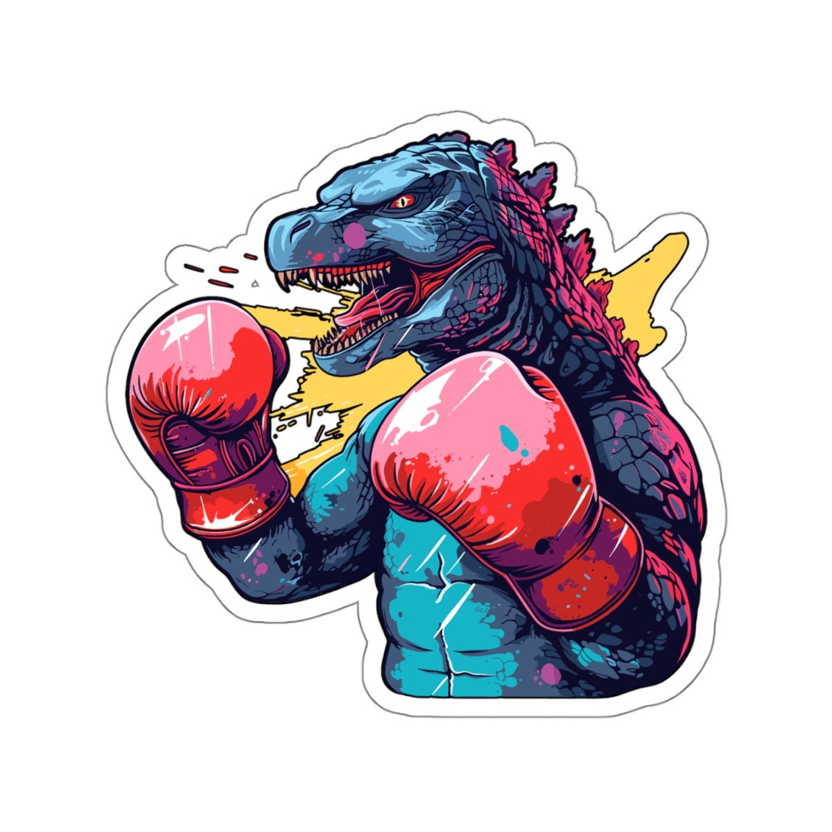 Godzilla Boxing Vinyl Sticker, Water Proof, Outdoor Use Made in the USA ...
