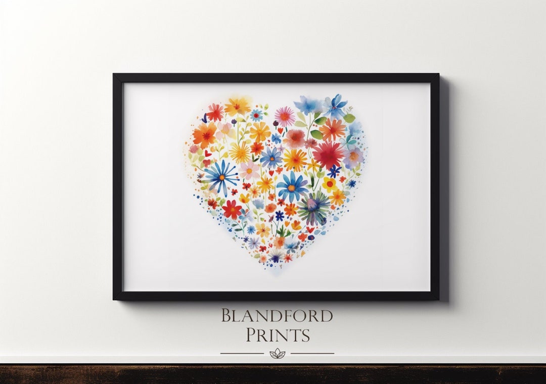Printable Mother's Day Flower Heart, Mother's Day Flower Hearth ...