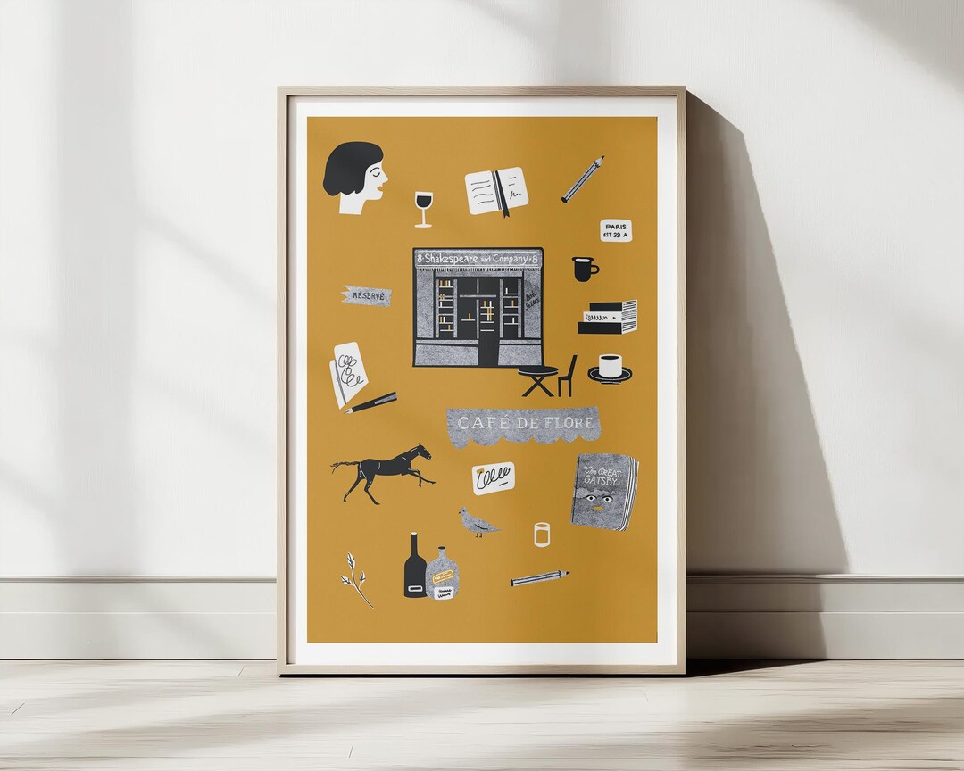 Hemingway Poster Hand-drawn Printable - Etsy