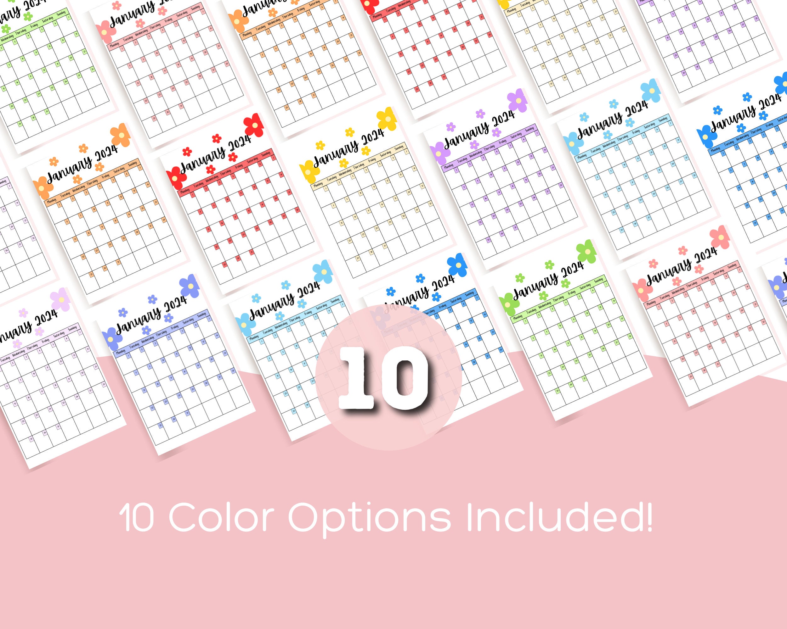 2024 Monthly Calendar Planner Printable 2024 Calendar, 2024 Planner ...