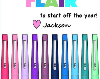 1st Day of School Teacher Gift Tag Printable Flair Pen Back to School ...