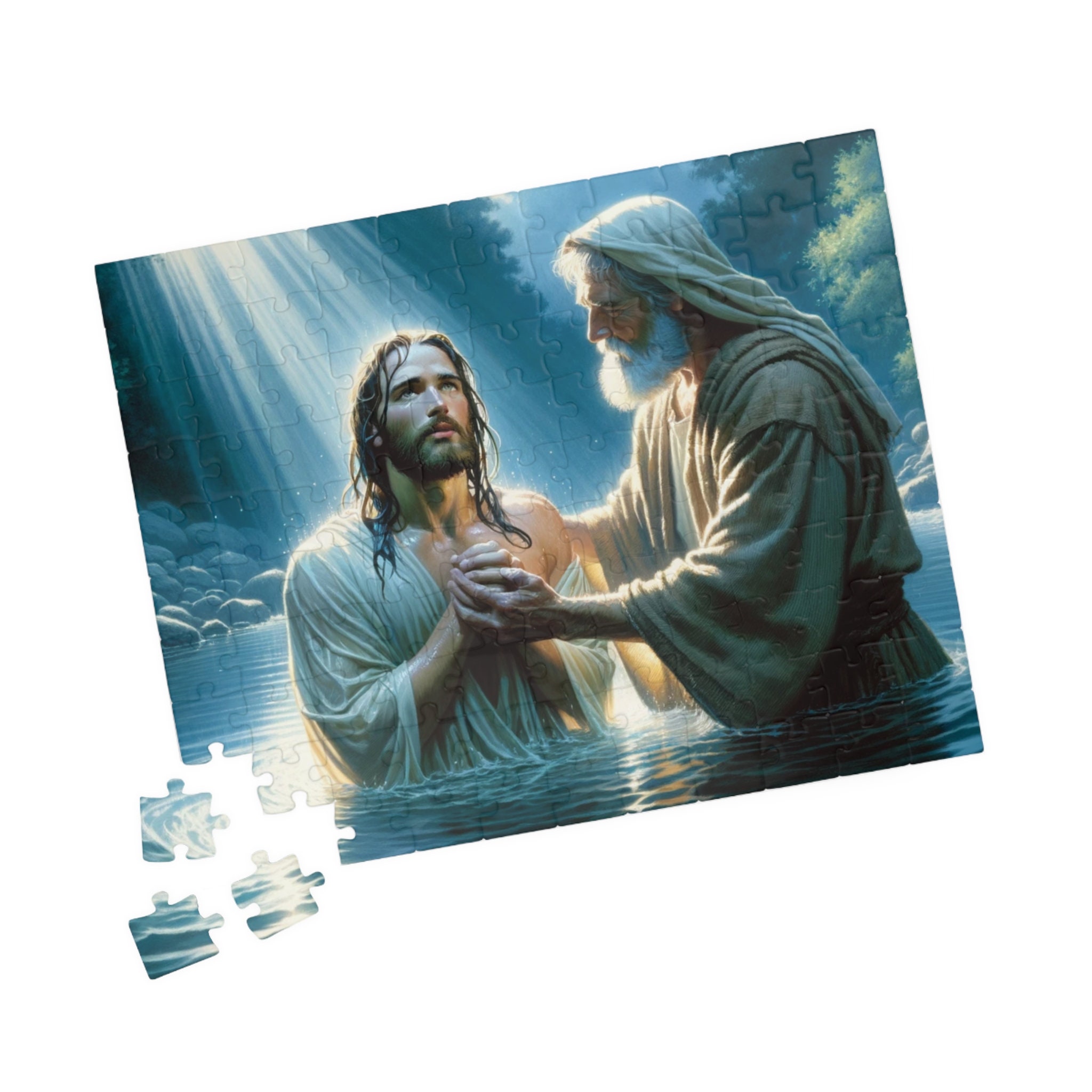 Jesus is Baptized Puzzle - John the Baptist Puzzle, Easter Puzzle ...