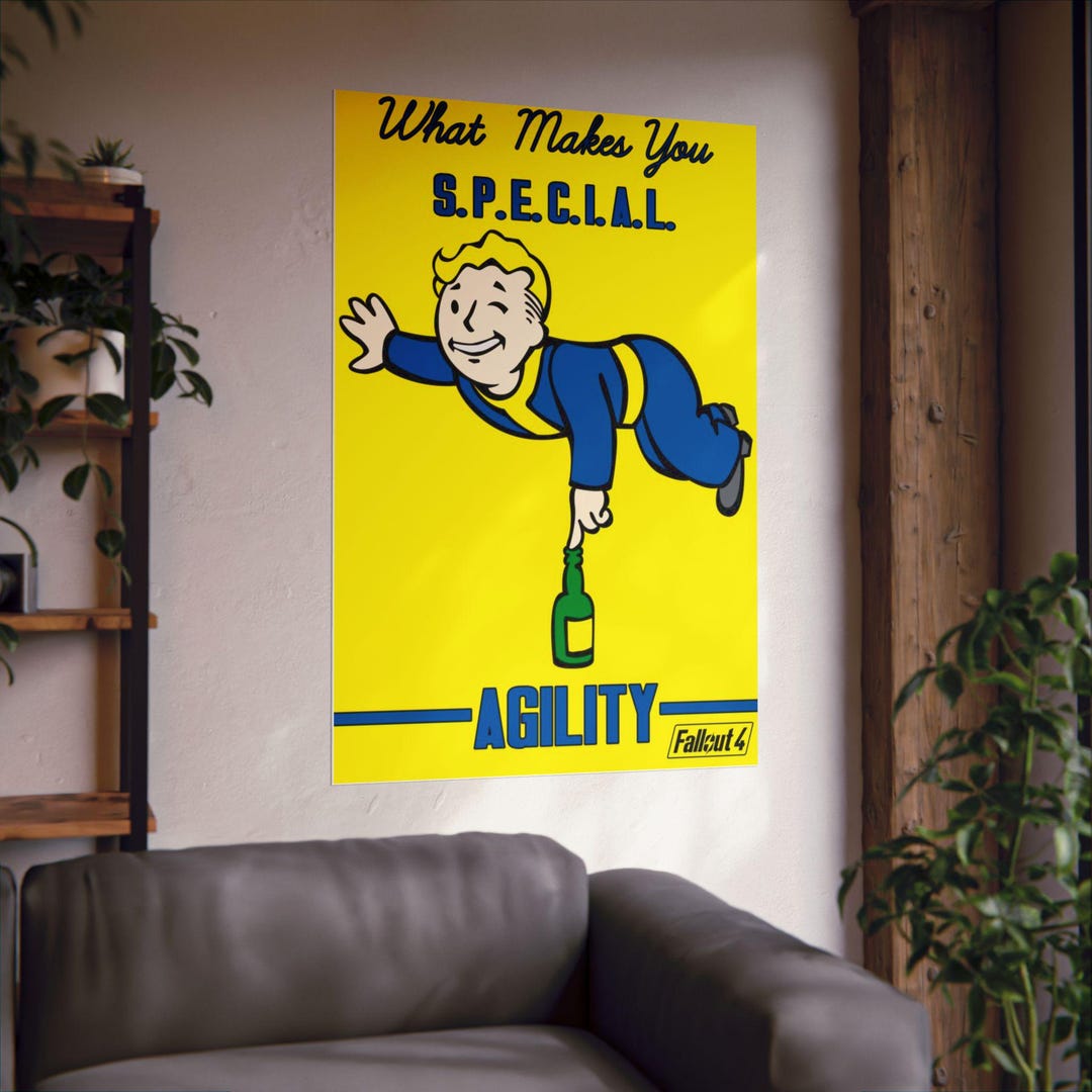 Fallout Agility Poster Vault Boy Fallout 4 Gift for Him/her - Etsy