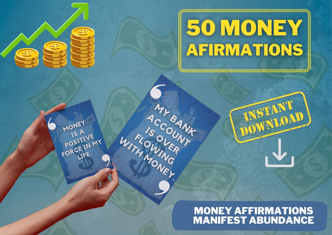 Printable Motivational Money Affirmations Cards, Financial Affirmation ...