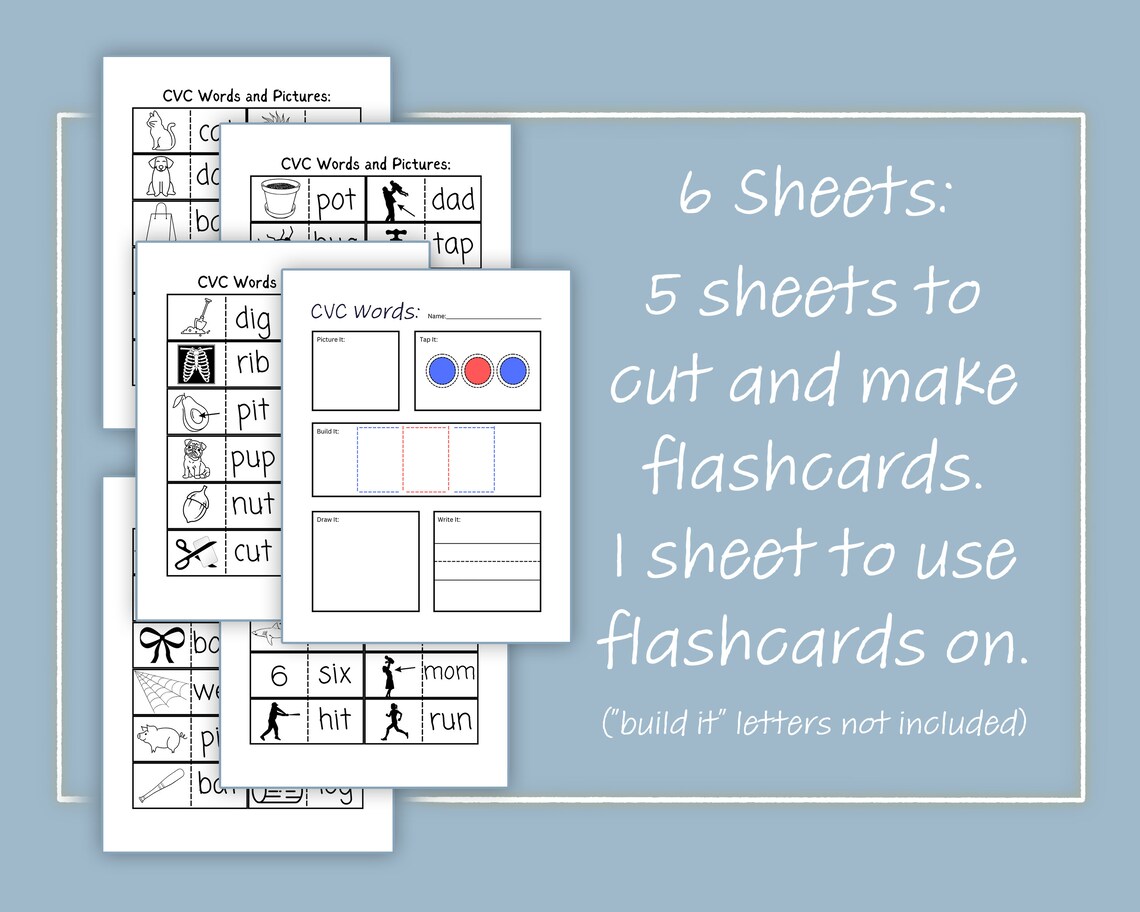 CVC Words Worksheets, Learning to Read, Homeschool, Kindergarten ...