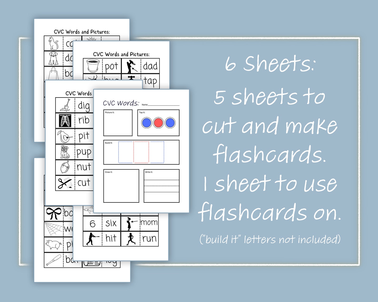 CVC Words Worksheets, Learning to Read, Homeschool, Kindergarten ...