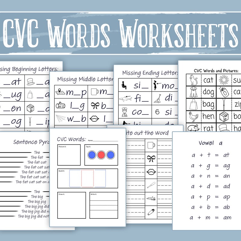 Cvc Words - Etsy