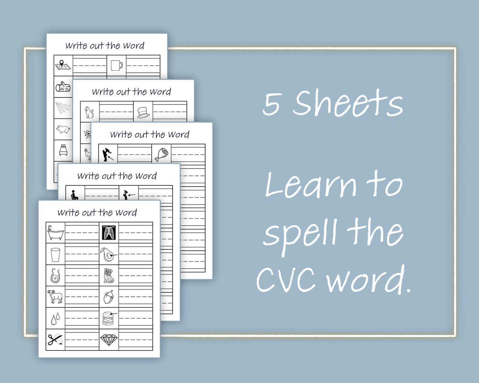 CVC Words Worksheets, Learning to Read, Homeschool, Kindergarten ...