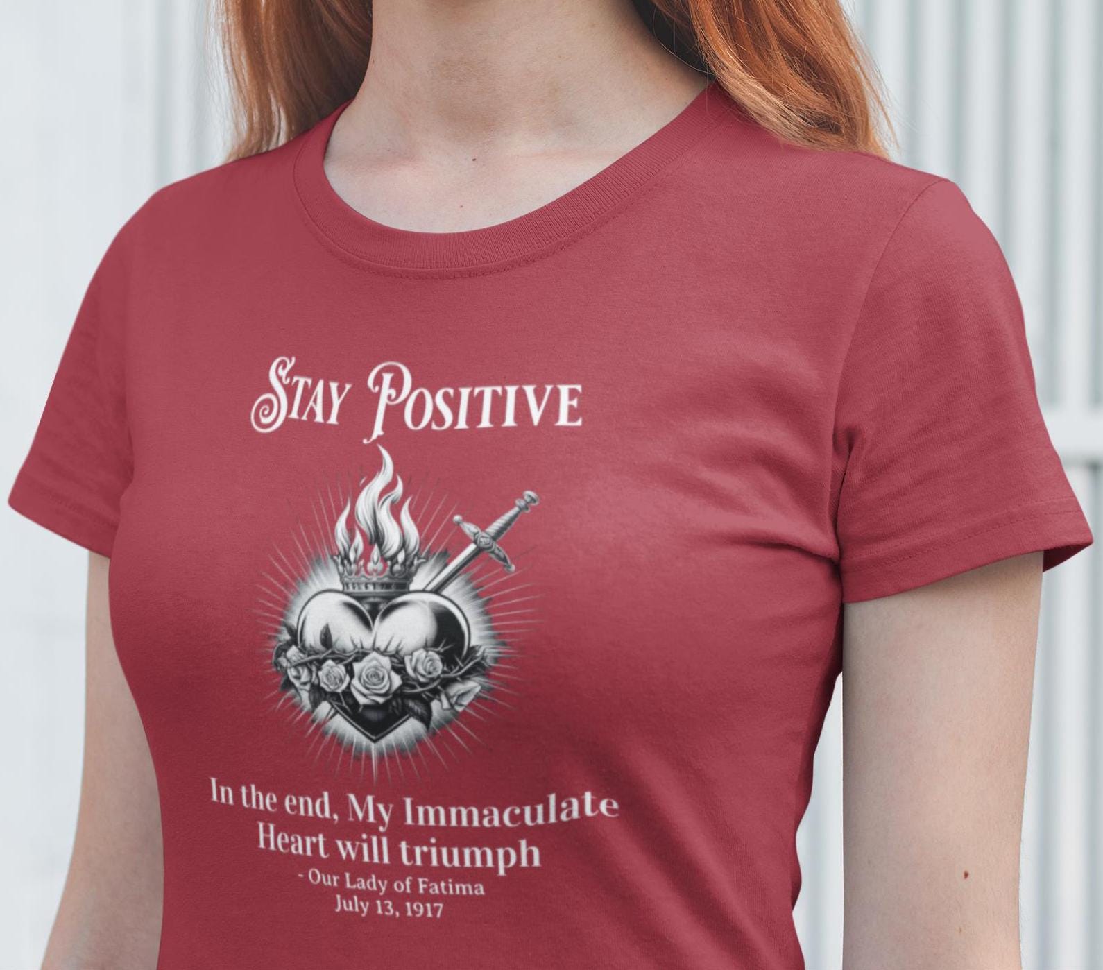 Immaculate Heart of Mary T-shirt Marian Catholic T-shirt Catholic T ...
