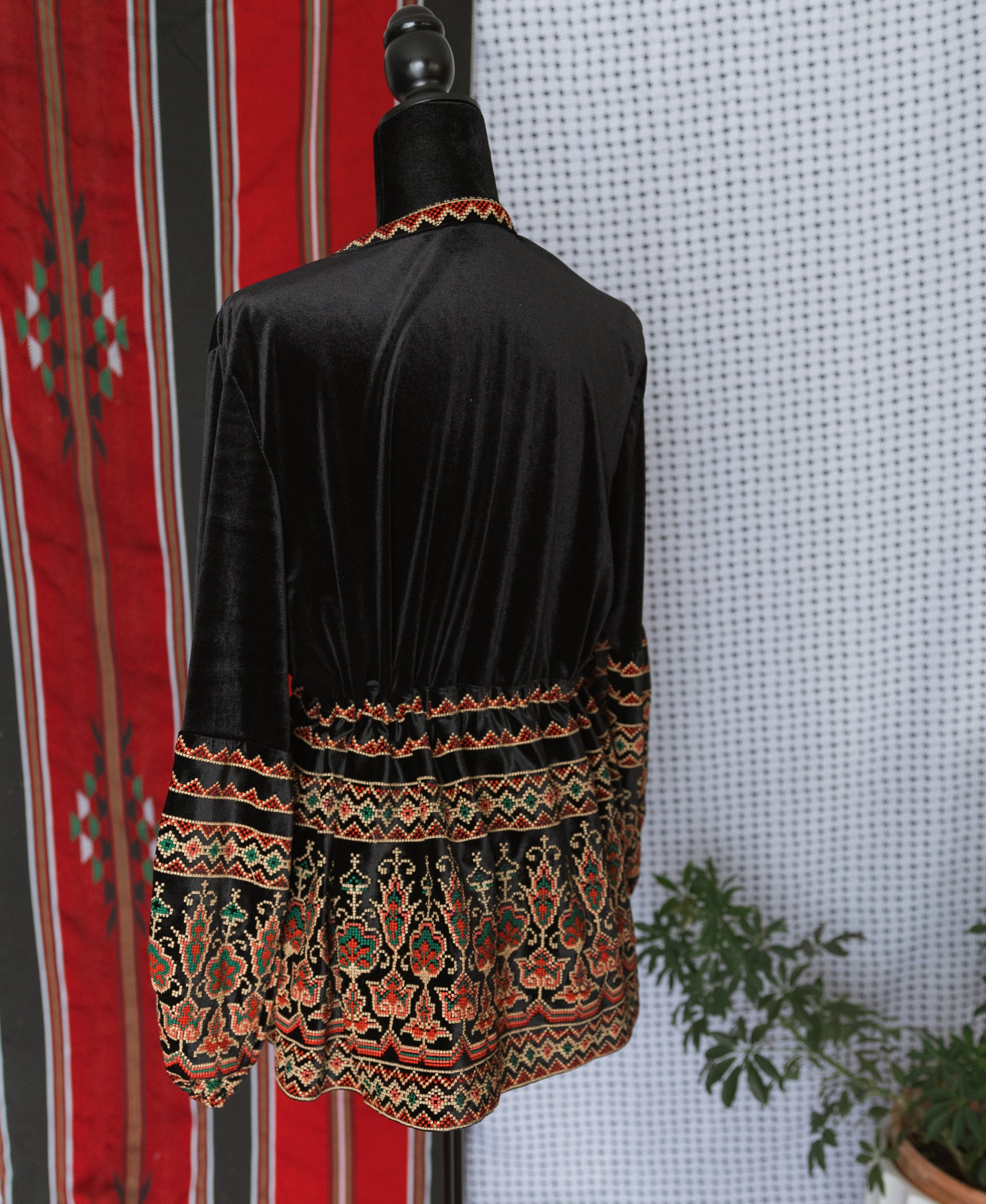 Tatreez Jacket-black With Gold & Green Accents - Etsy