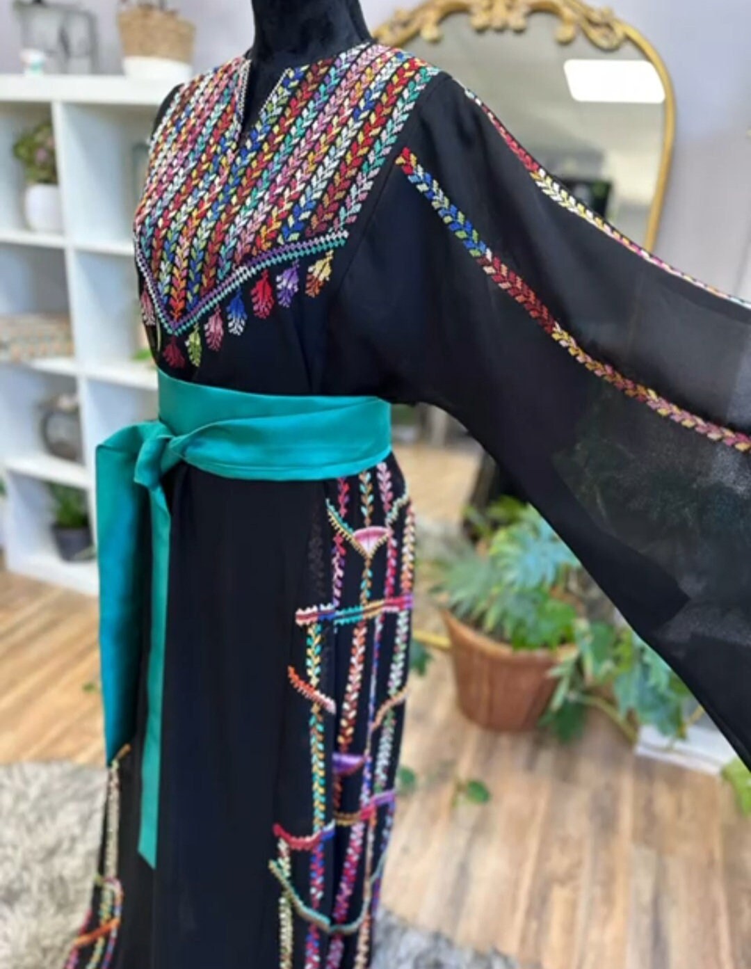 One-of-a-kind Palestinian Thobe With Matching Satin Belt - Etsy