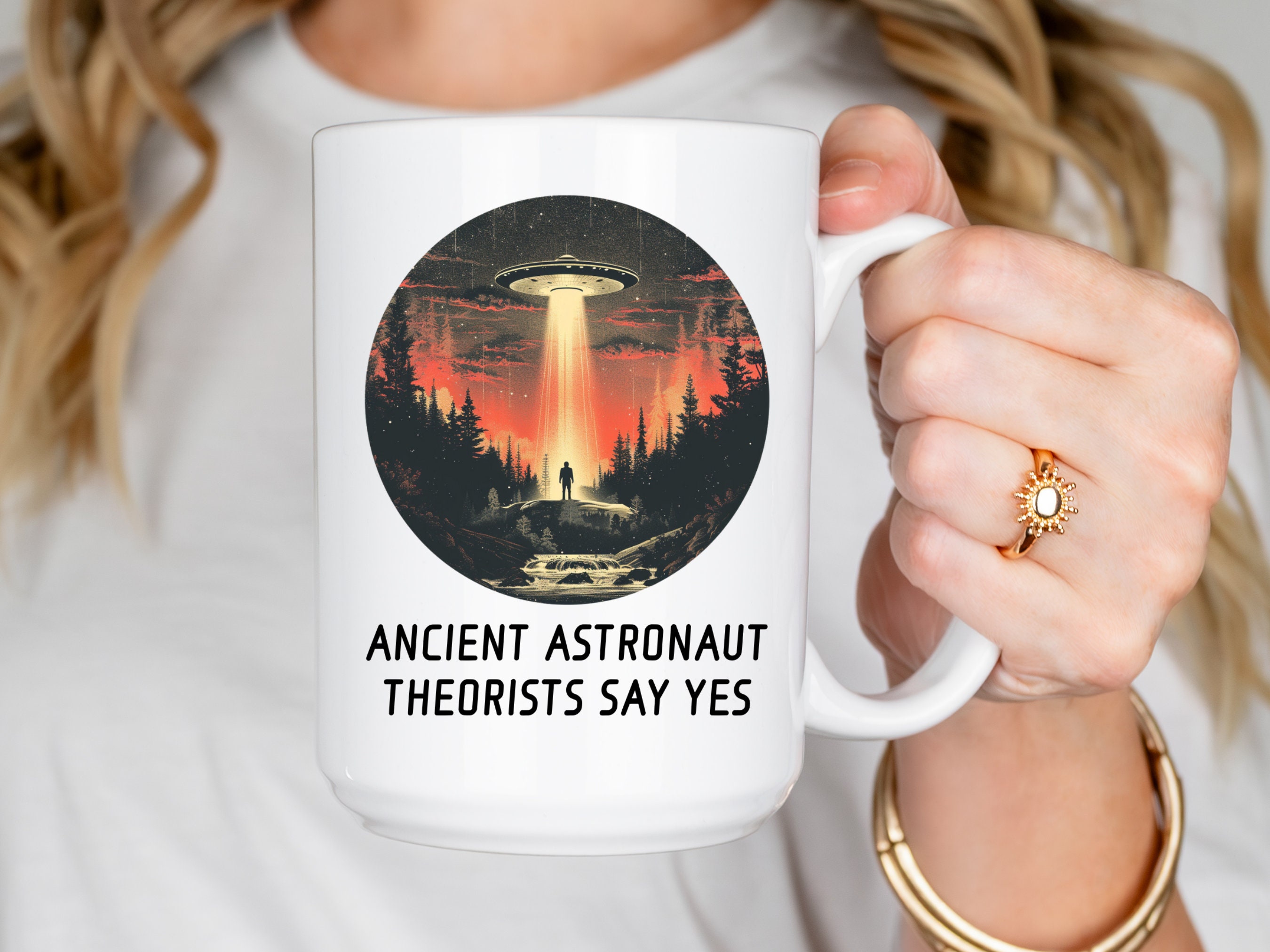 Ancient Astronaut Theorists Say Yes Mug, UFO Alien Ancient ...