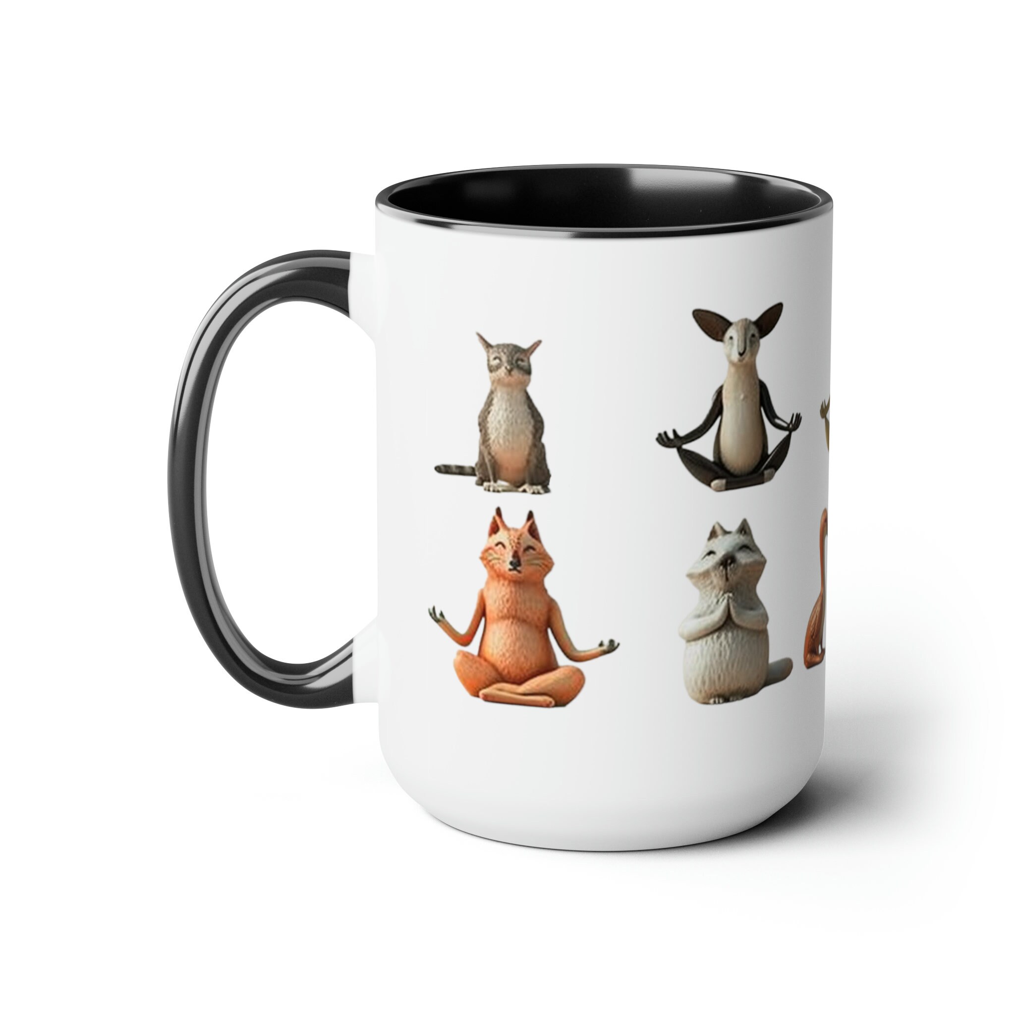 Namaste Zen Meditation Coffee Mug Peaceful Meditation Cute Animal Lover ...