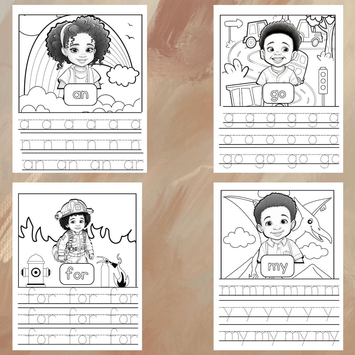 45 Cute Coloring Pages, Activity Book, Preschool Toddler Learning Pages ...