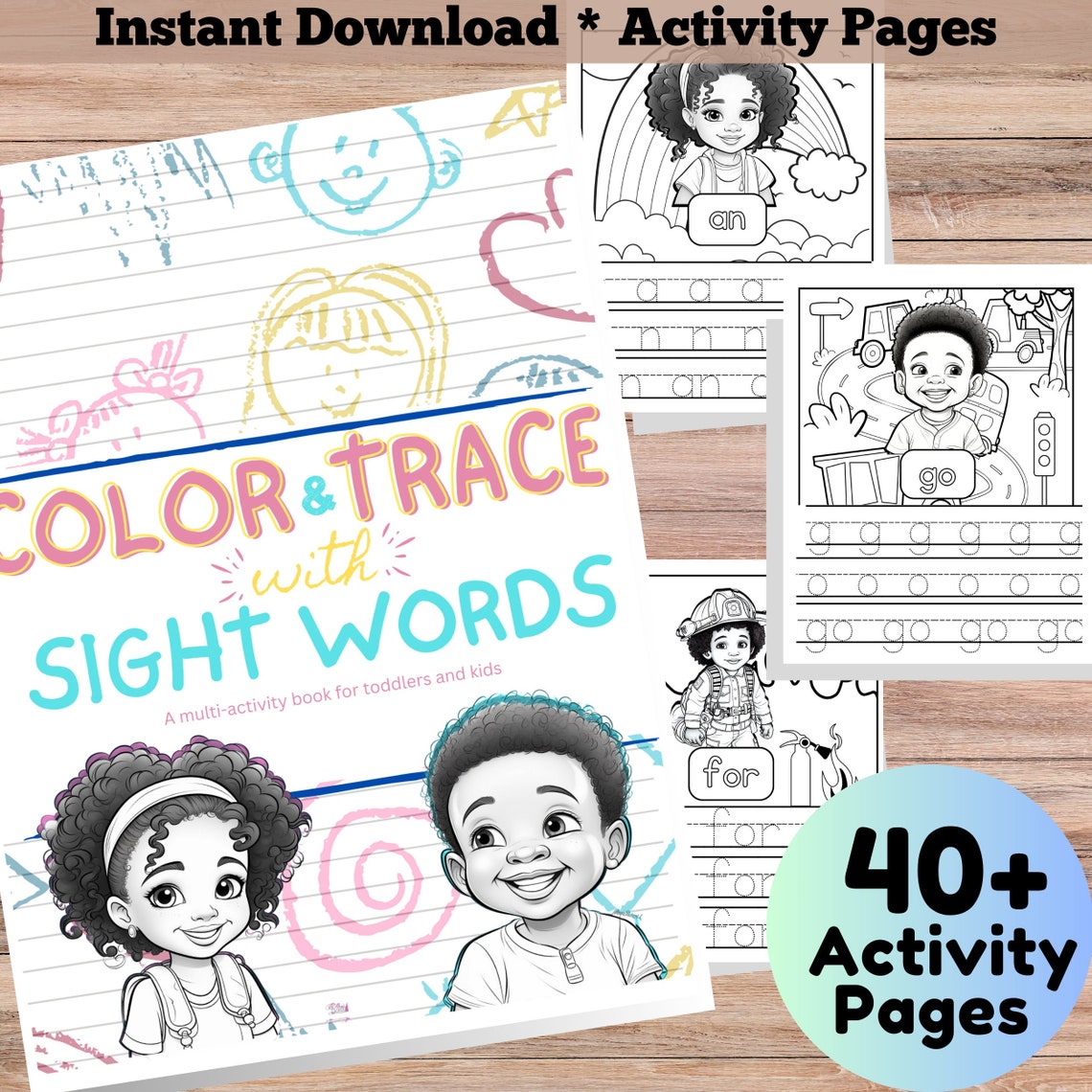 45 Cute Coloring Pages, Activity Book, Preschool Toddler Learning Pages ...