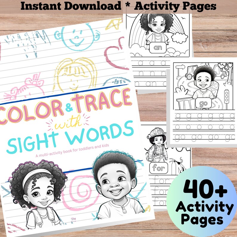 45 Cute Coloring Pages, Activity Book, Preschool Toddler Learning Pages ...