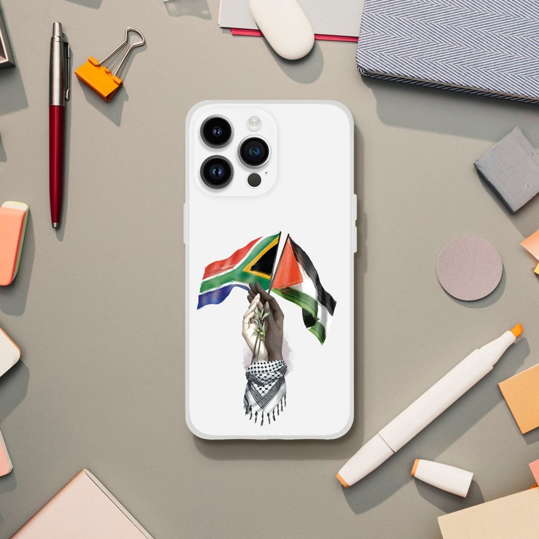 Unity Tapestry: Phone Case Featuring Bonded Hands With Kufiya, Holding ...