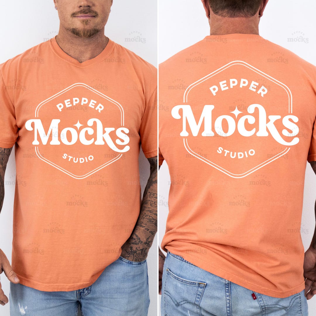 Comfort Colors Terracotta T-shirt Mockup | Mens Front & Back (digital ...