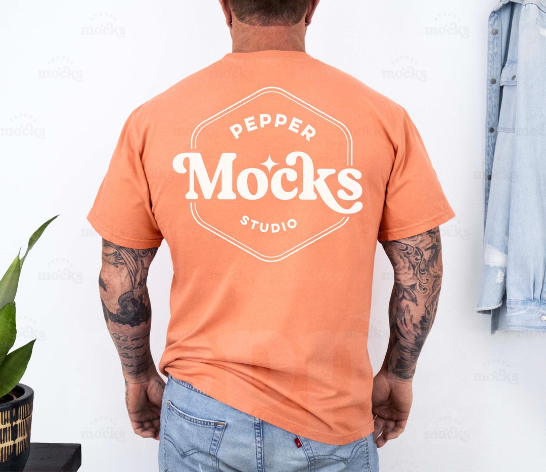 Terracotta T-shirt Mockup | Comfort Colors 1717, Back View (digital ...