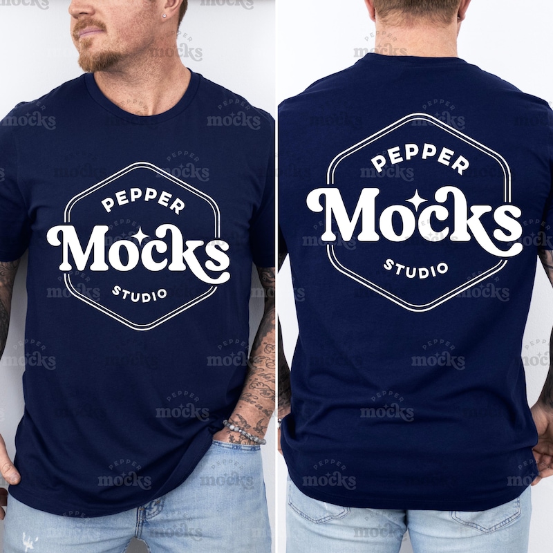 Navy Blue Front Back Mock - Etsy