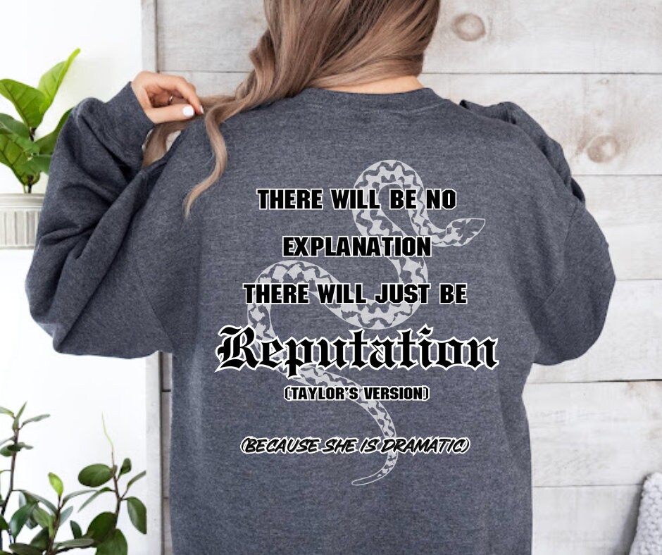 Reputation Taylors Version Sweatshirt, Rep Era, TS 6, Pop Star Tribute ...