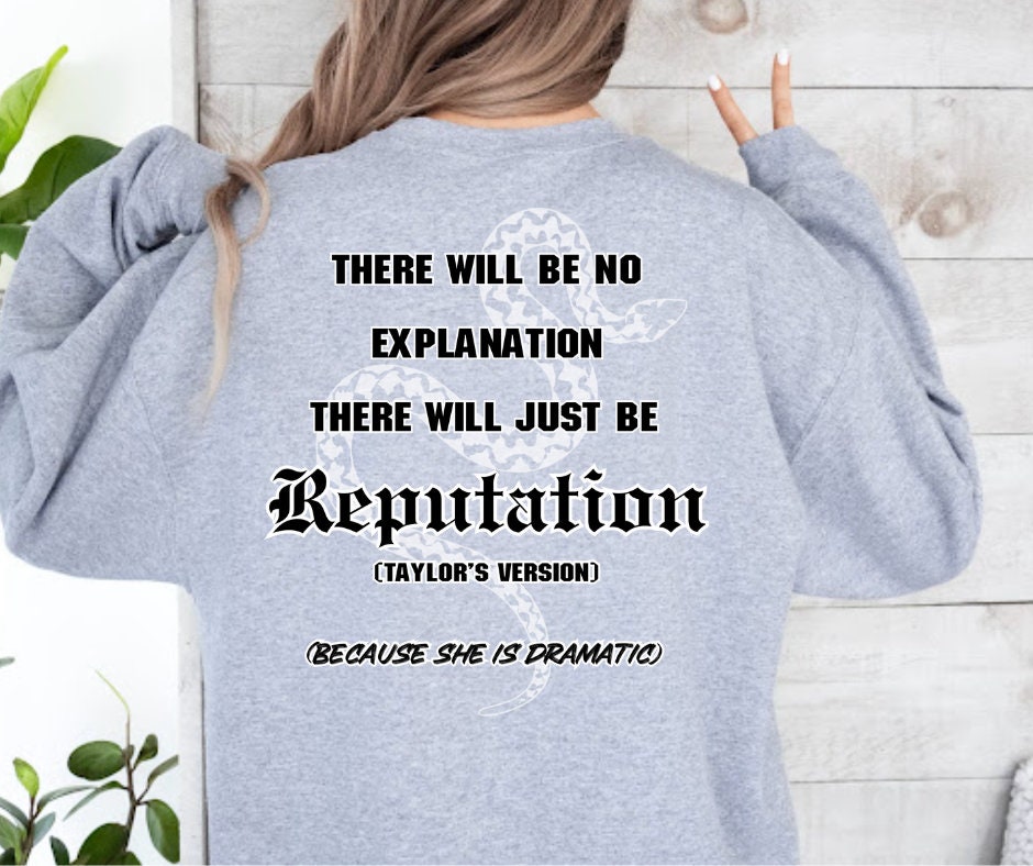 Reputation Taylors Version Sweatshirt, Rep Era, TS 6, Pop Star Tribute ...