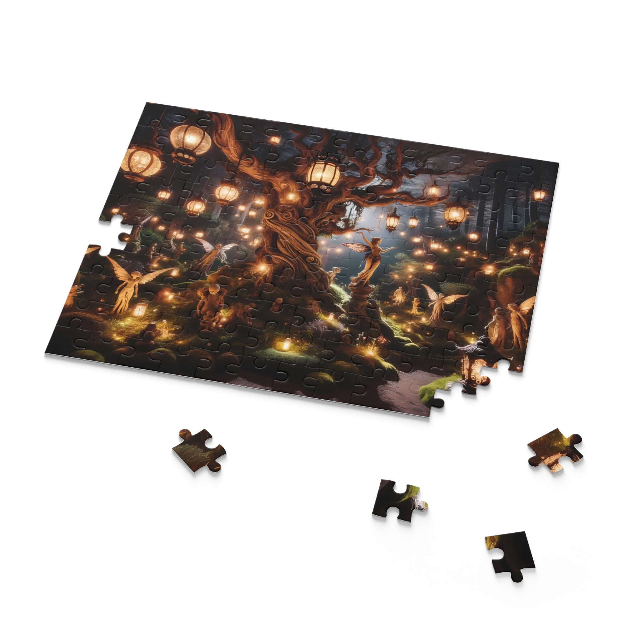 Magical Nocturnal Fairy Lantern Scene Jigsaw Puzzle Illuminated Fairy ...
