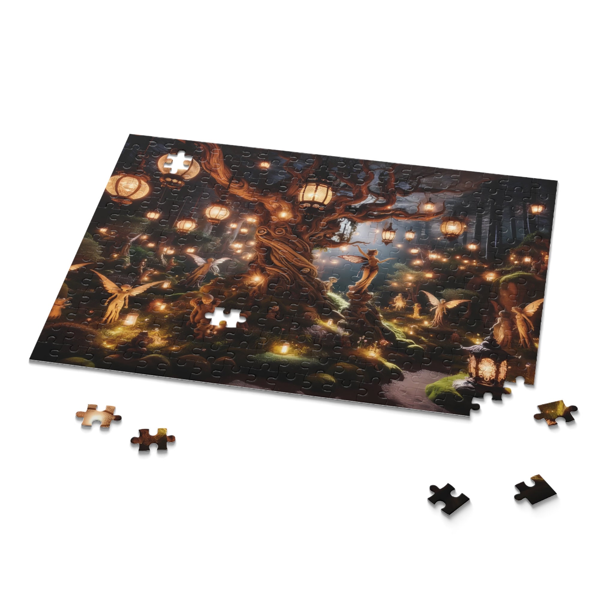 Magical Nocturnal Fairy Lantern Scene Jigsaw Puzzle Illuminated Fairy ...