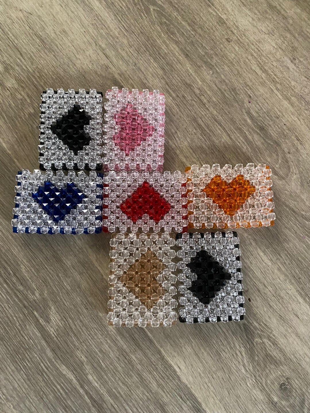 Heart Shaped Handmade Beaded Card Holder - Luxury Acrylic Bead Wallet ...