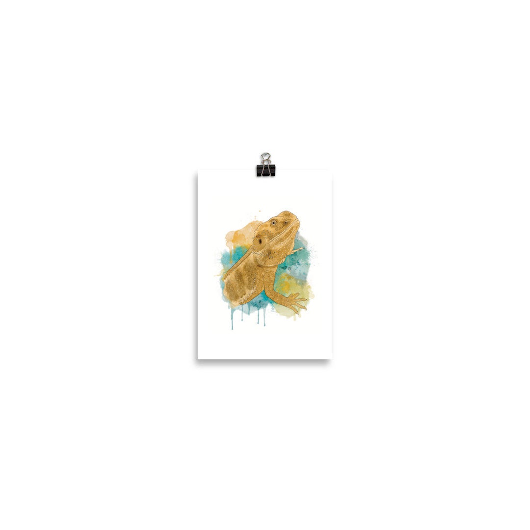 Bearded Dragon Watercolor Poster Print on Demand Through Printful - Etsy