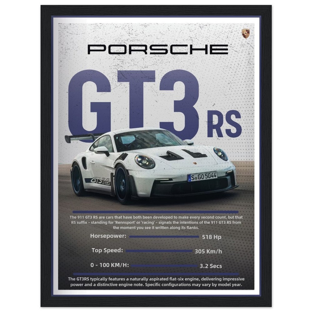 Porsche GT3 RS Poster, Car Poster, Porsche Poster, GT3 RS Poster ...