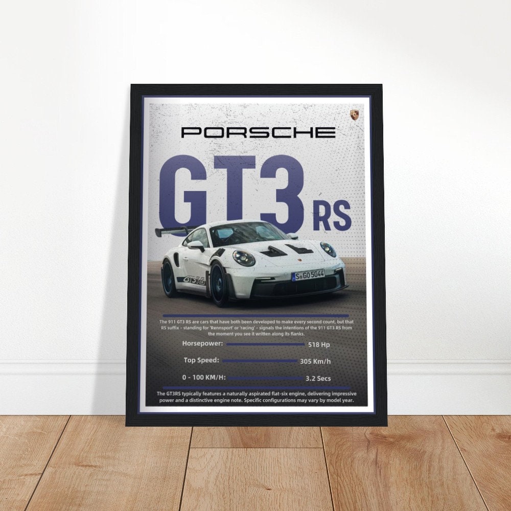 Porsche GT3 RS Poster, Car Poster, Porsche Poster, GT3 RS Poster ...