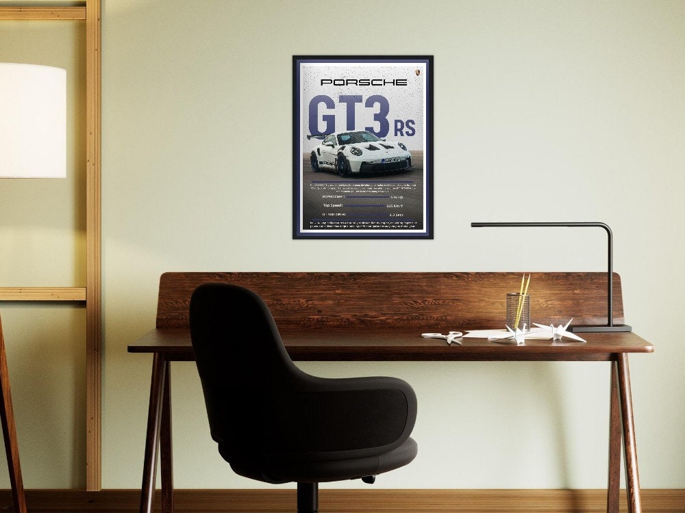Porsche GT3 RS Poster, Car Poster, Porsche Poster, GT3 RS Poster ...