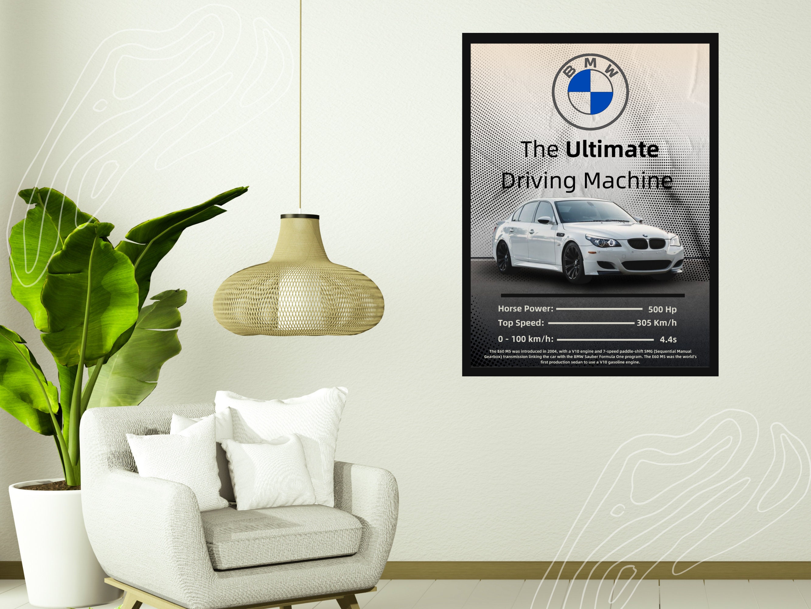 BMW M5 E60 Poster, Car Poster, BMW Poster, the Ultimate Driving Machine ...