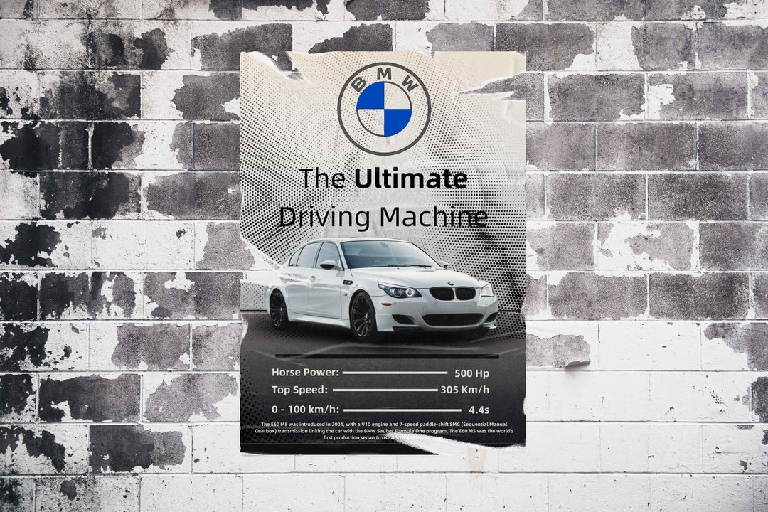 BMW M5 E60 Poster, Car Poster, BMW Poster, the Ultimate Driving Machine ...