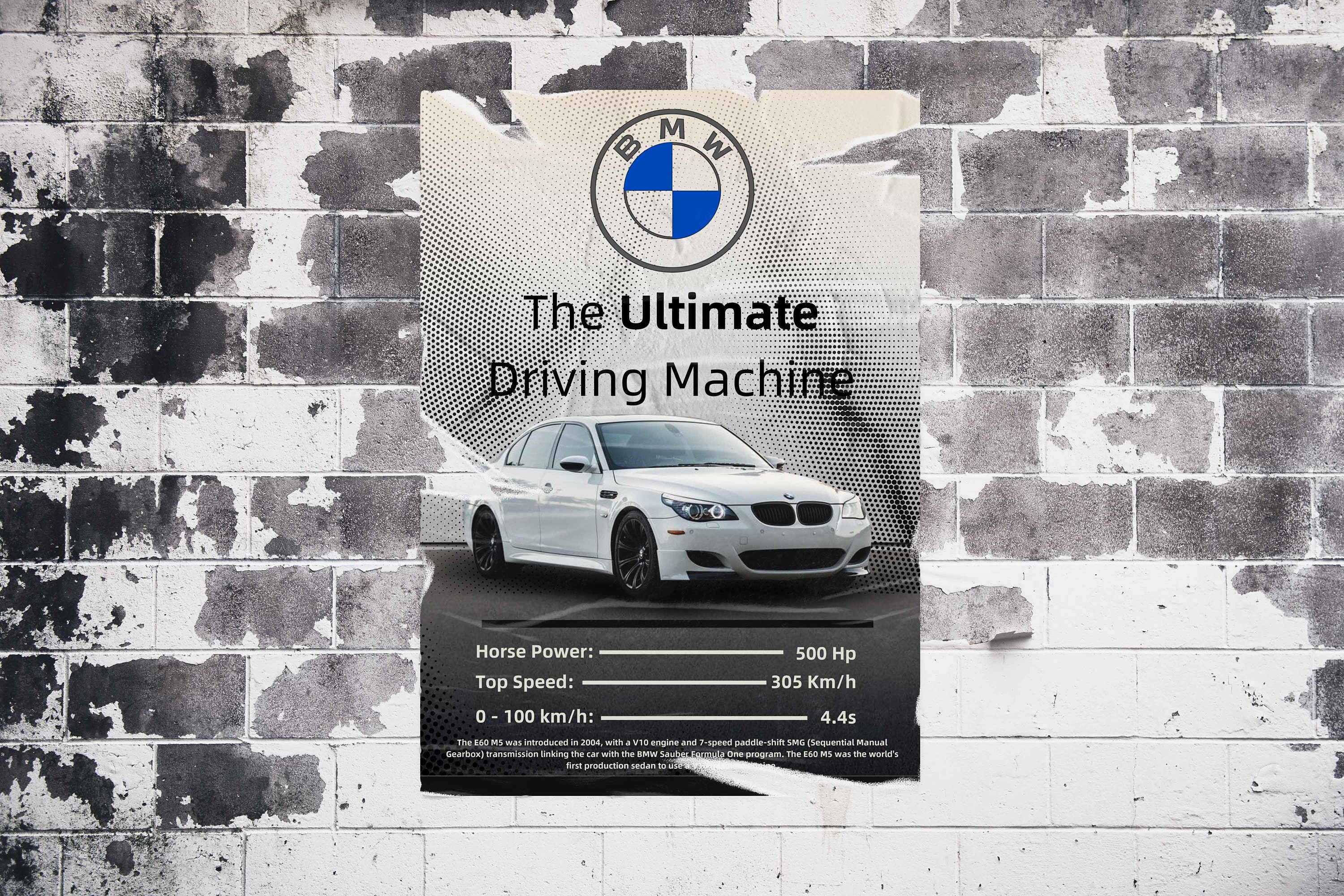 BMW M5 E60 Poster, Car Poster, BMW Poster, the Ultimate Driving Machine ...