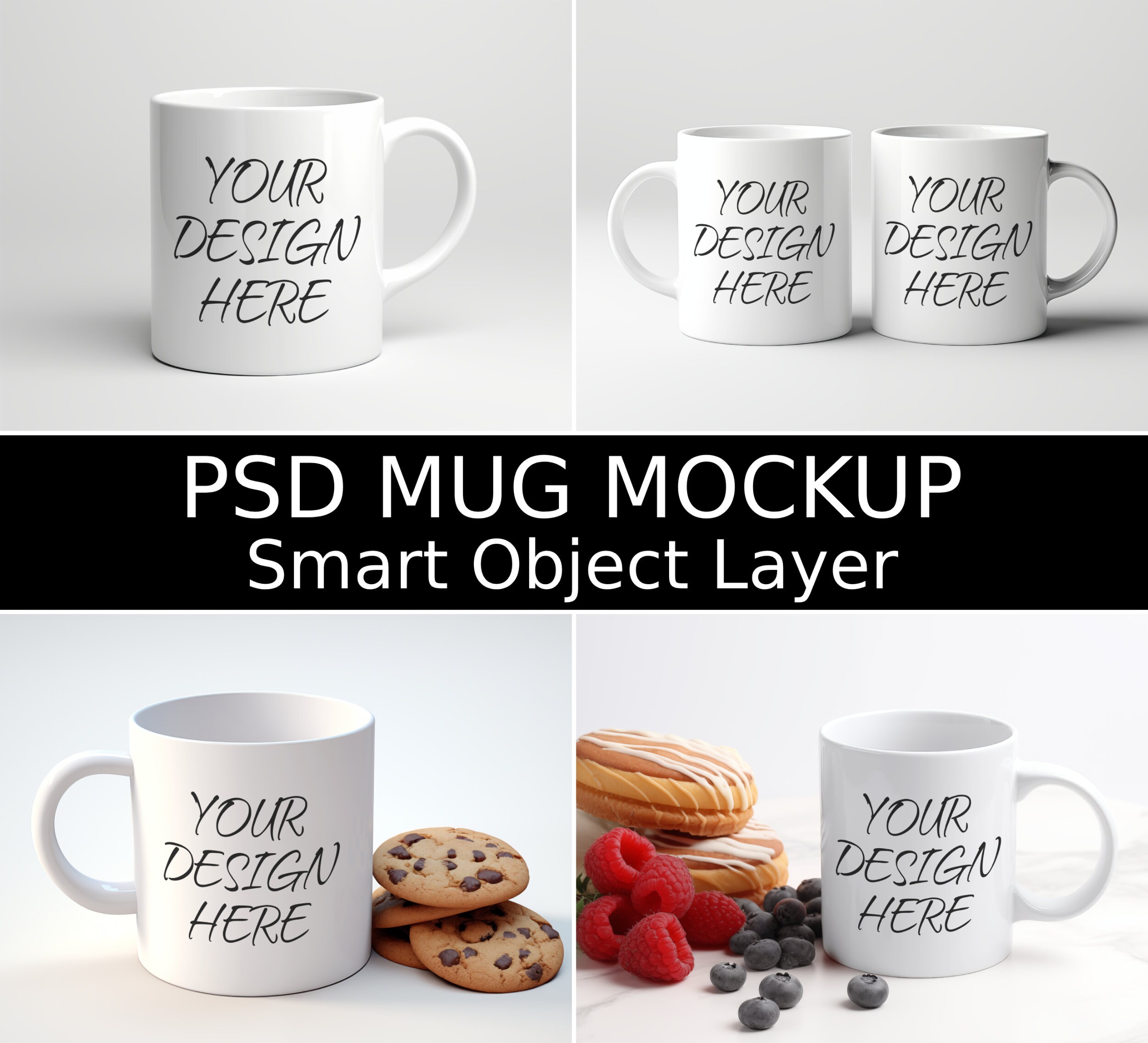 Mug Mockup Bundle, 6 Blank 11 Oz Coffee Mug Mockups, Psd Mug Mockup ...